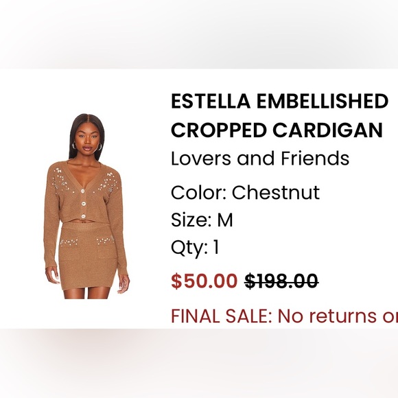 Lovers + Friends | Sweaters | Lovers Friends Chestnut Cropped Cardigan ...
